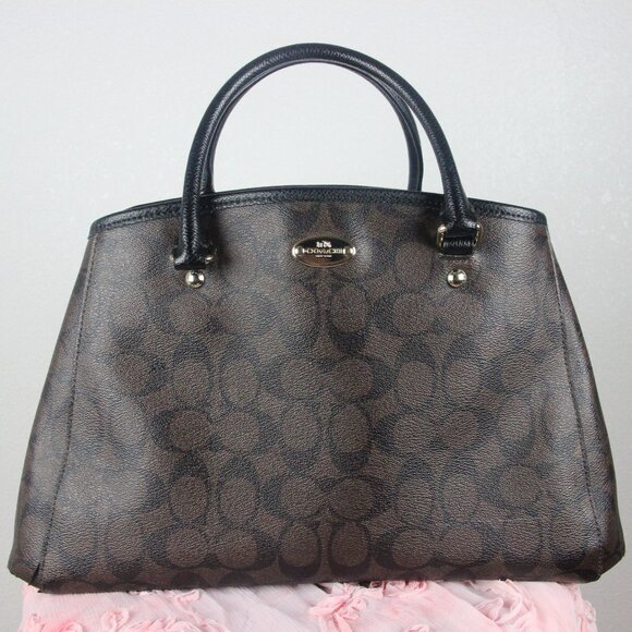 Coach | Bags | Coach Handbag Dark Brown Light Use Inside Zipper Pocket ...